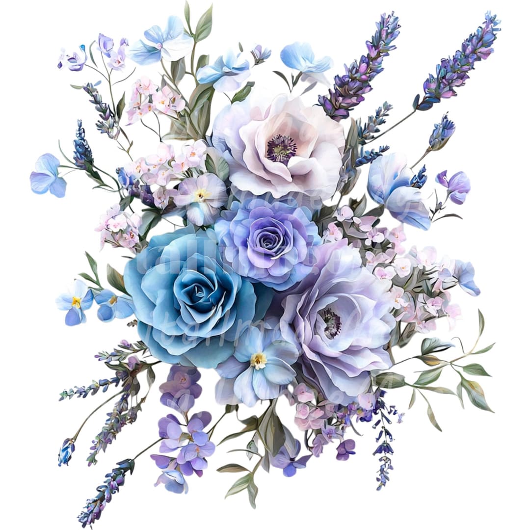 18 Lavender Bouquet Clipart, Wedding Bouquet, Printable Watercolor ...