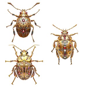 24 Jewelled Bug Clipart, Gemstones, Printable Watercolor Clipart, High ...