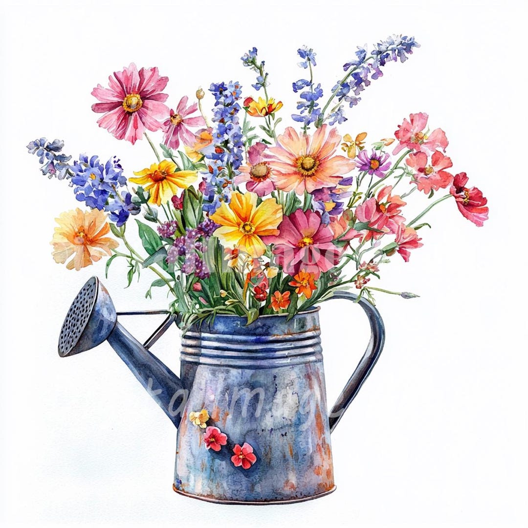 Summer Flowers Clipart 24 High Quality Jpgs Digital Download Card ...