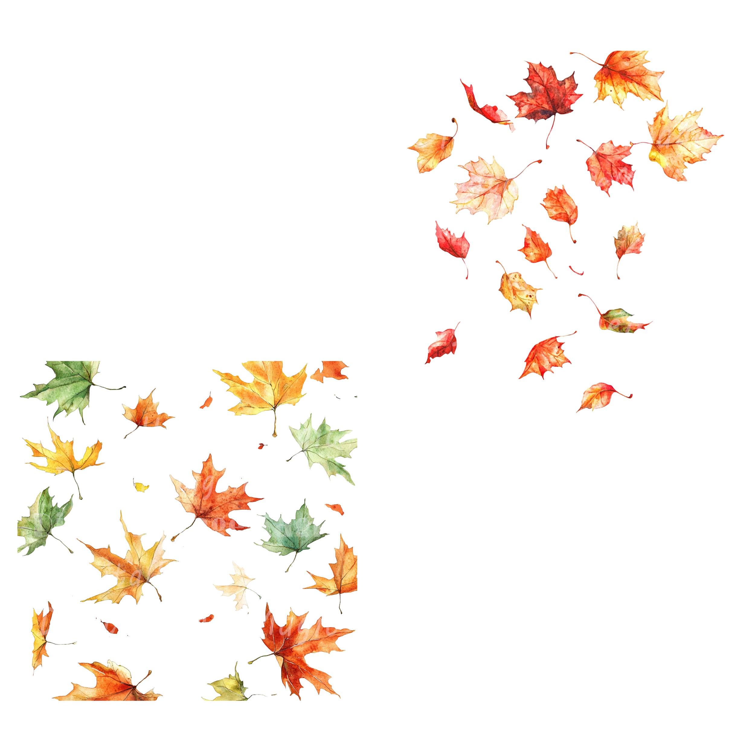 23 Falling Autumn Leaves Clipart, Fall Leaves, Printable Watercolor ...
