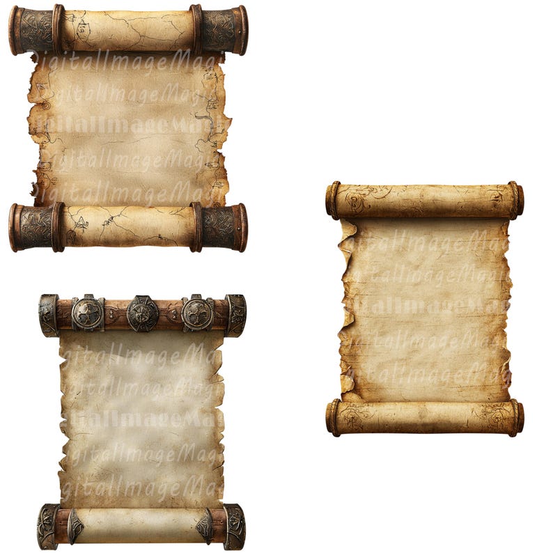 24 Medieval Scroll Clipart, Vintage Scroll, High Quality Pngs ...