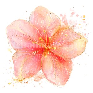 14 Abstract Flowers Clipart, Pink Gold Flower, Flowers Print, Printable ...