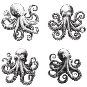 18 Octopus Clipart, Octopus Ink, Black White, Printable Watercolor ...