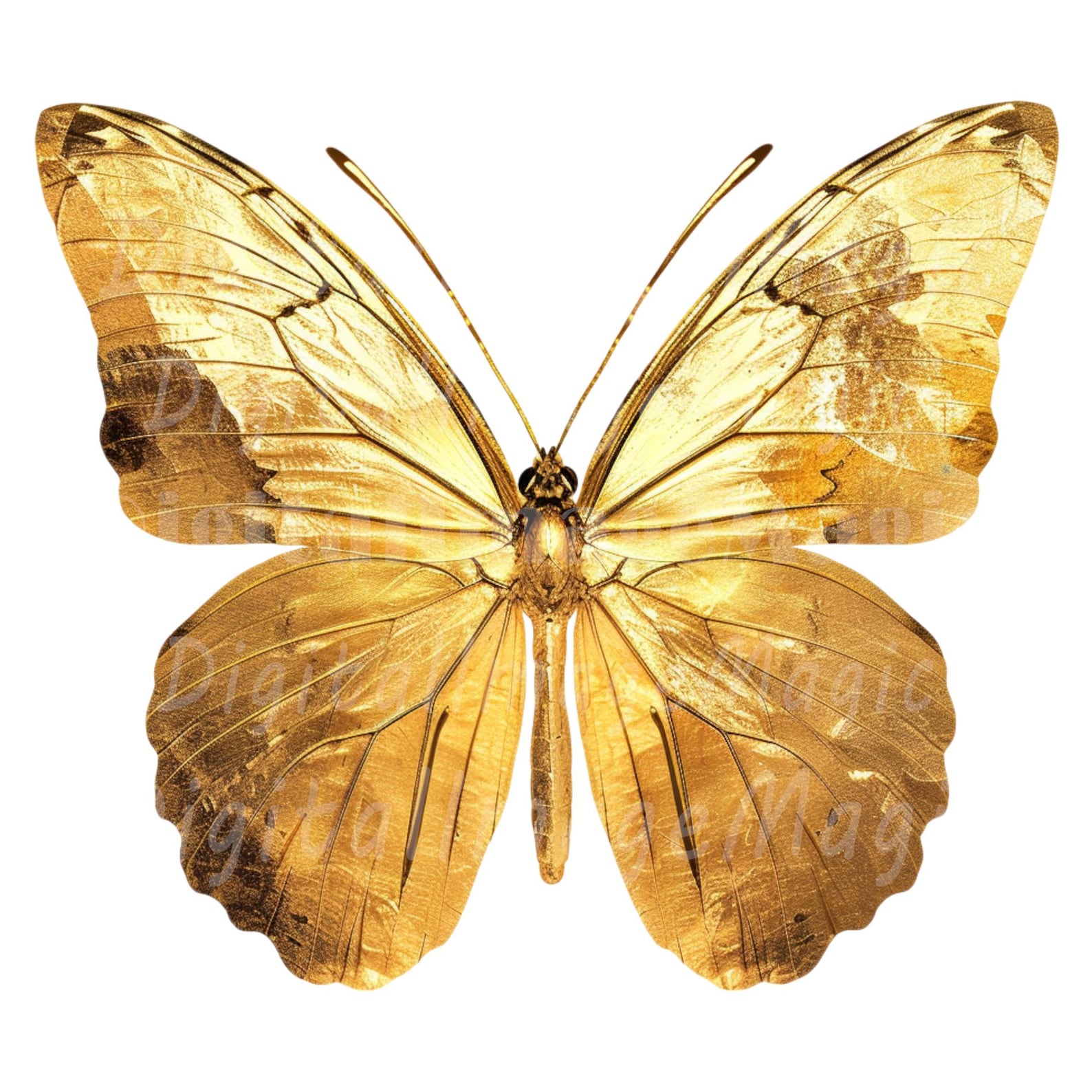 16 Gold Butterfly Clipart, Wall Print, Printable Watercolor Clipart ...