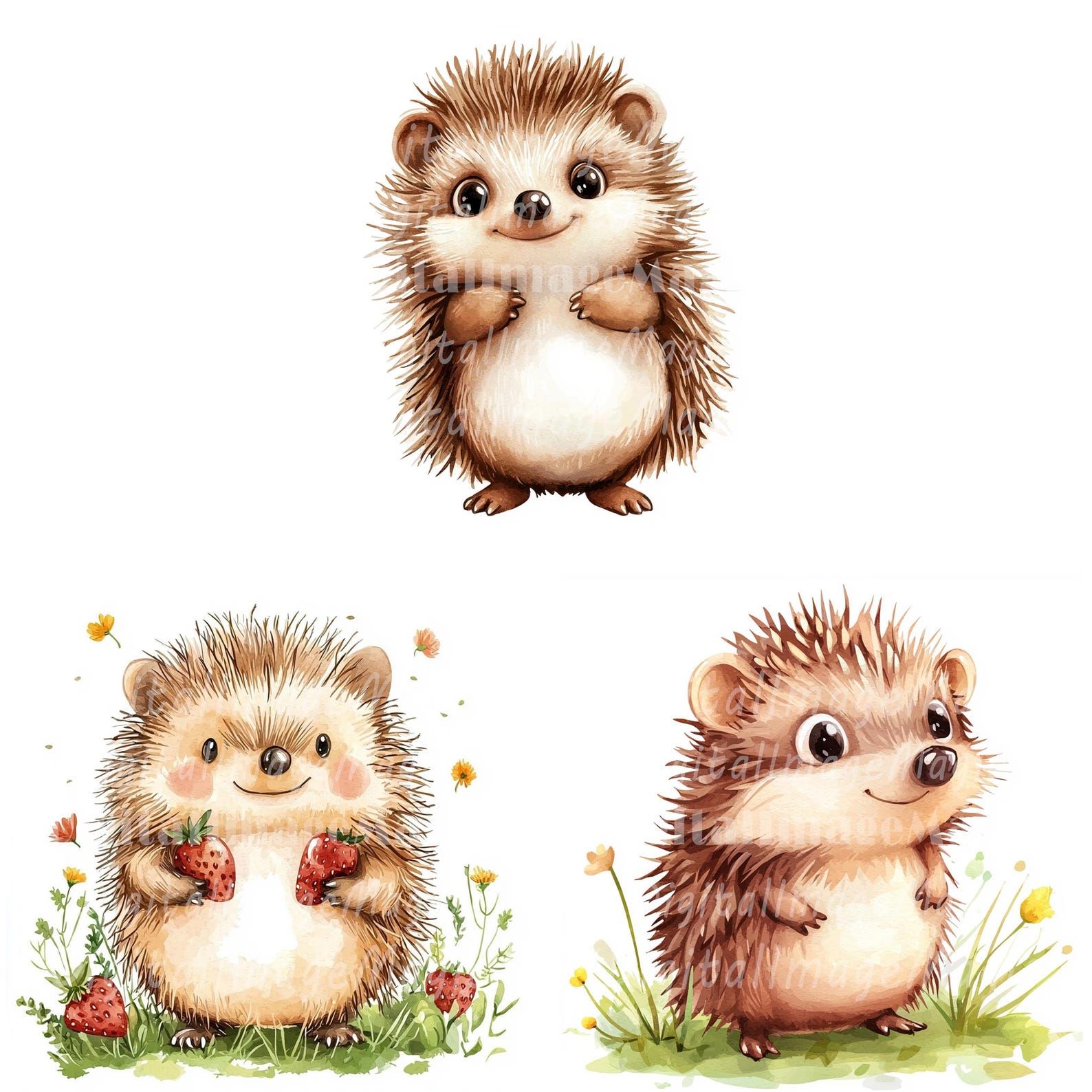 24 Hedgehog Cartoon Clipart, Cartoon Hedgehog, Printable Watercolor ...