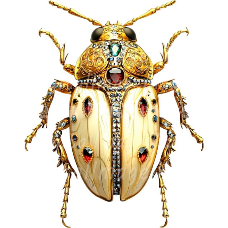 24 Jewelled Bug Clipart, Gemstones, Printable Watercolor Clipart, High ...