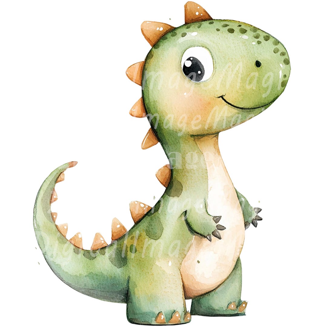 Watercolor Baby Dinosaur Clipart: 24 PNG Images (digital Download) - Etsy