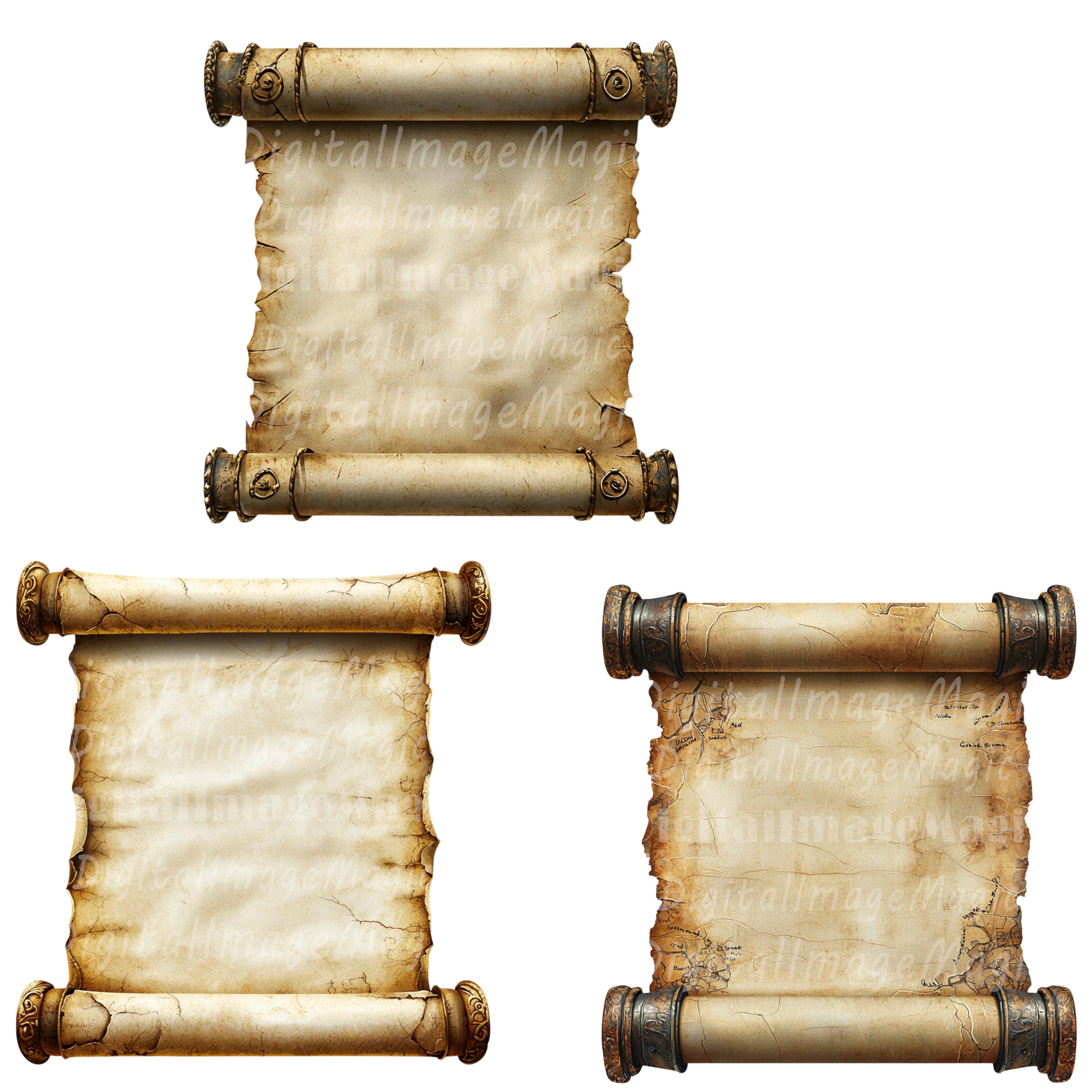 24 Medieval Scroll Clipart, Vintage Scroll, High Quality Pngs ...