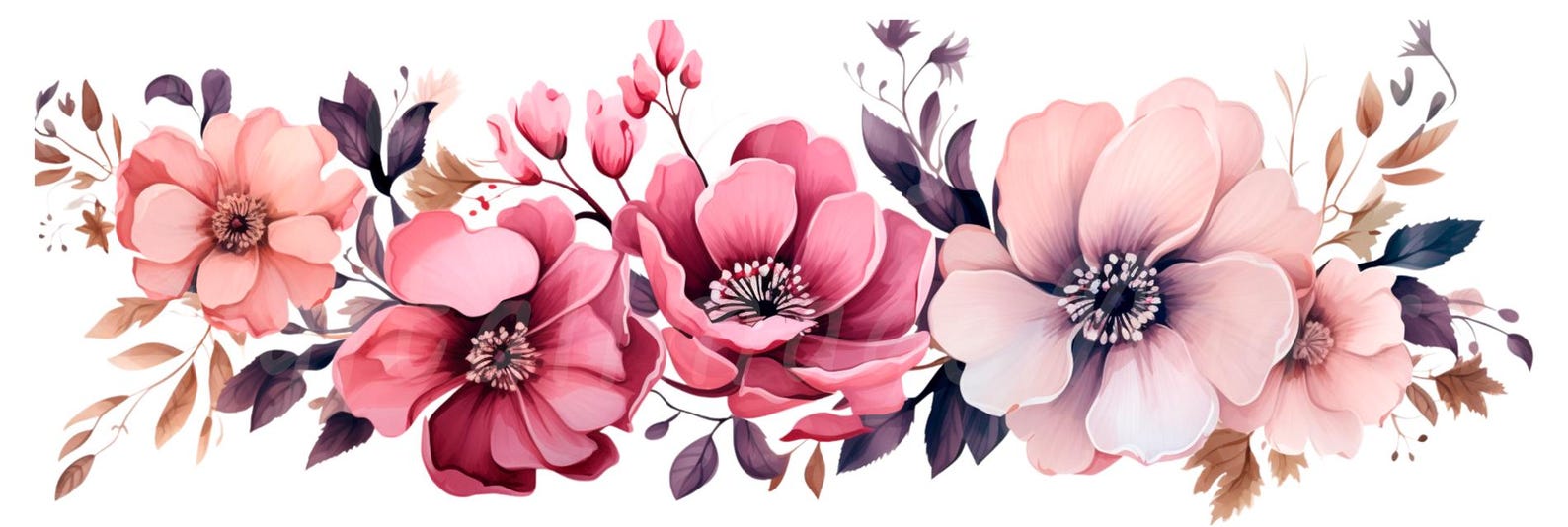 18 Flower Border MIX Clipart, Floral Border Bundle, Digital Clipart ...