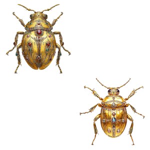 24 Jewelled Bug Clipart, Gemstones, Printable Watercolor Clipart, High ...