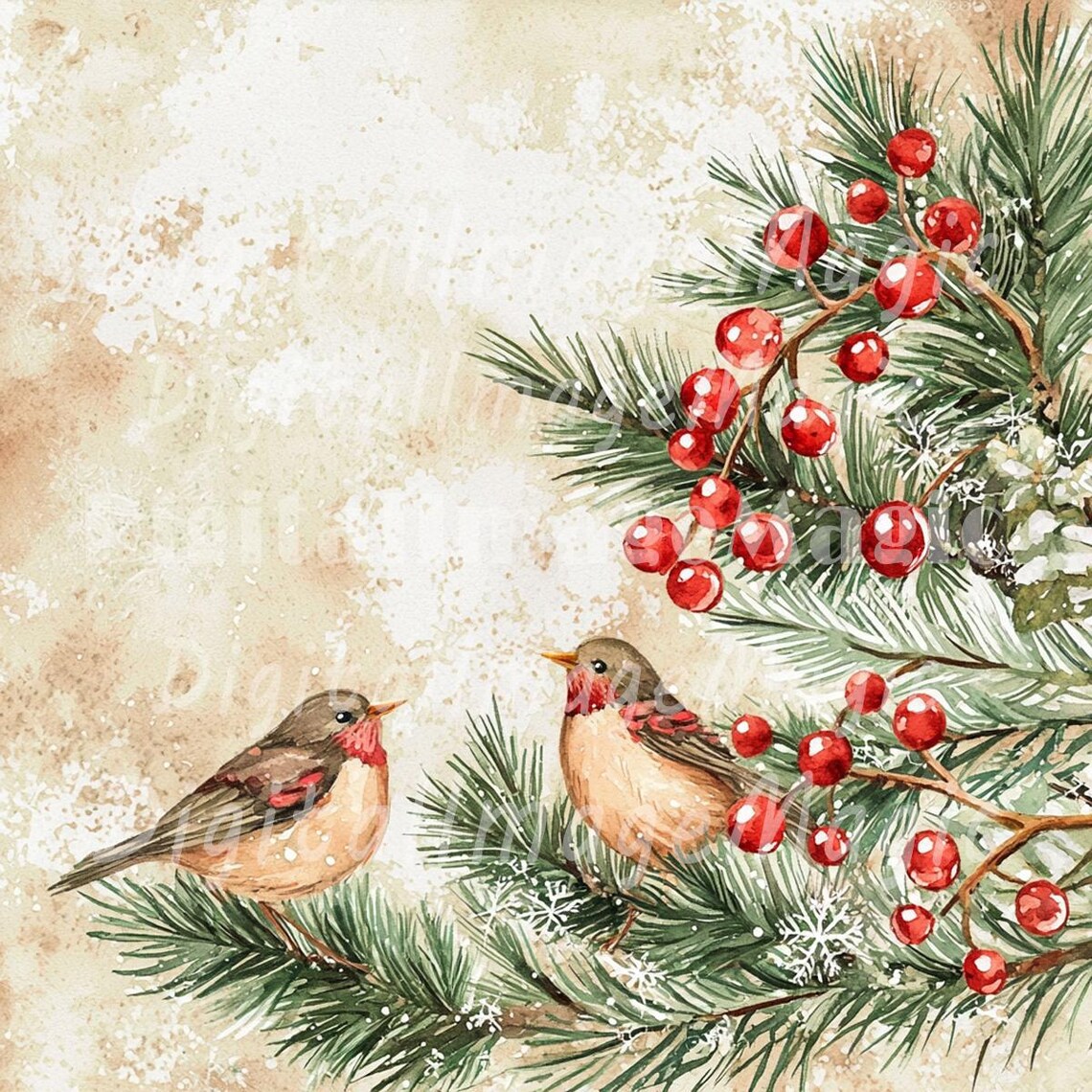 Shabby Chic Christmas 12 X 12 Digital Paper Pack, Scrapbook Paper ...