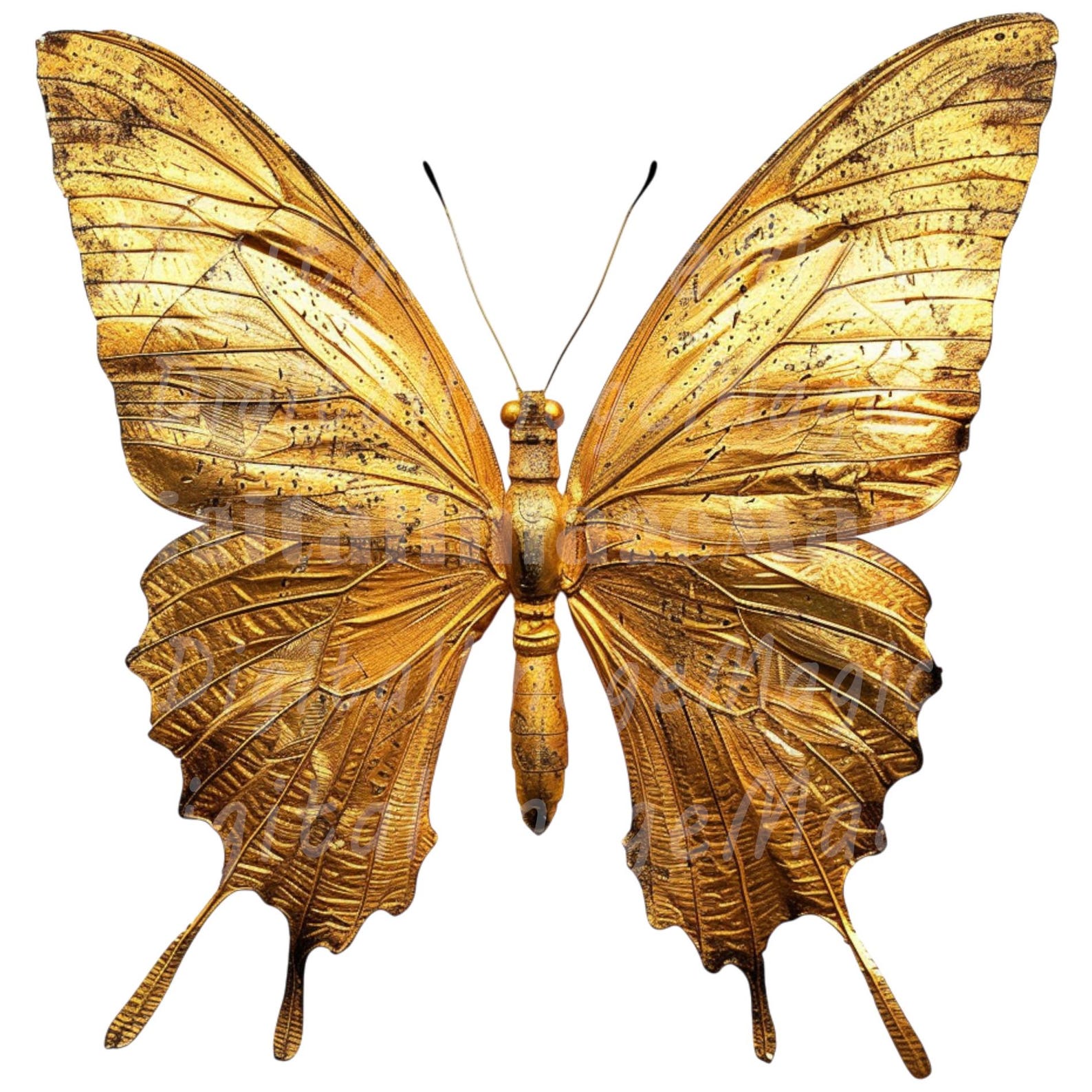 16 Gold Butterfly Clipart, Wall Print, Printable Watercolor Clipart ...