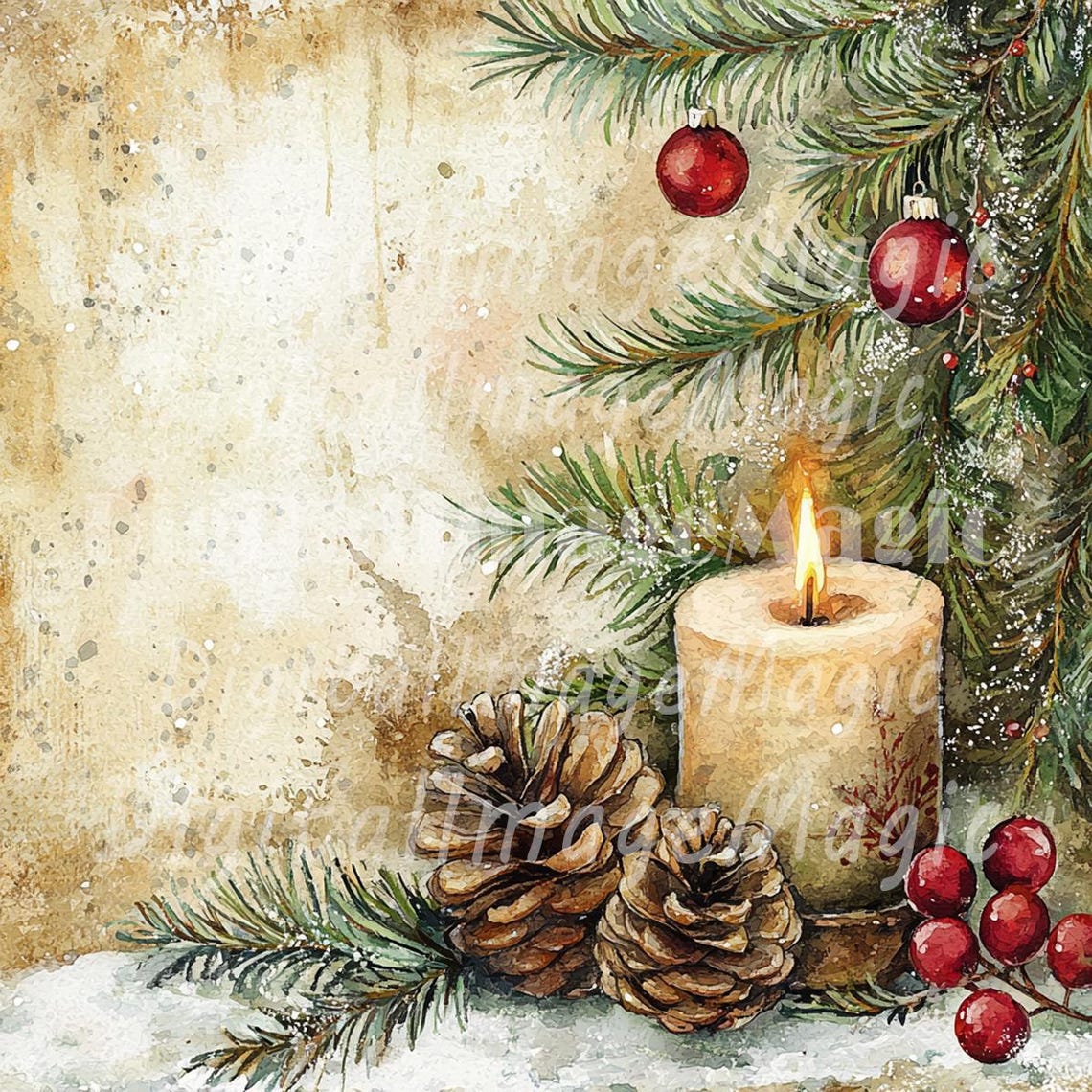 Shabby Chic Christmas 12 X 12 Digital Paper Pack, Scrapbook Paper ...