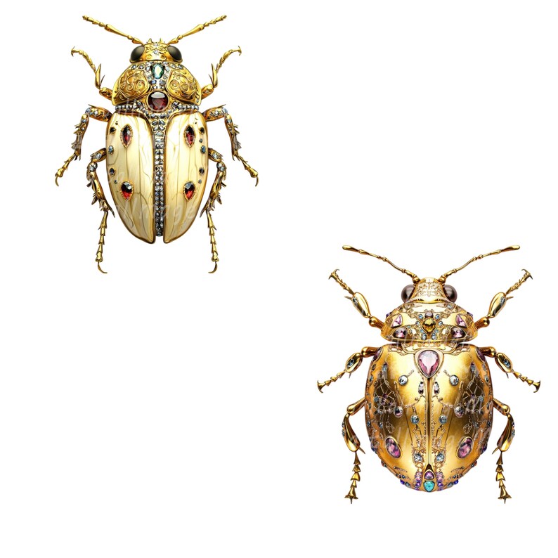 24 Jewelled Bug Clipart, Gemstones, Printable Watercolor Clipart, High ...