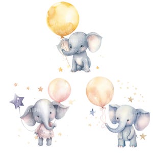 18 Cute Elephant Clipart, Cute Elephant, Printable Watercolor Clipart ...