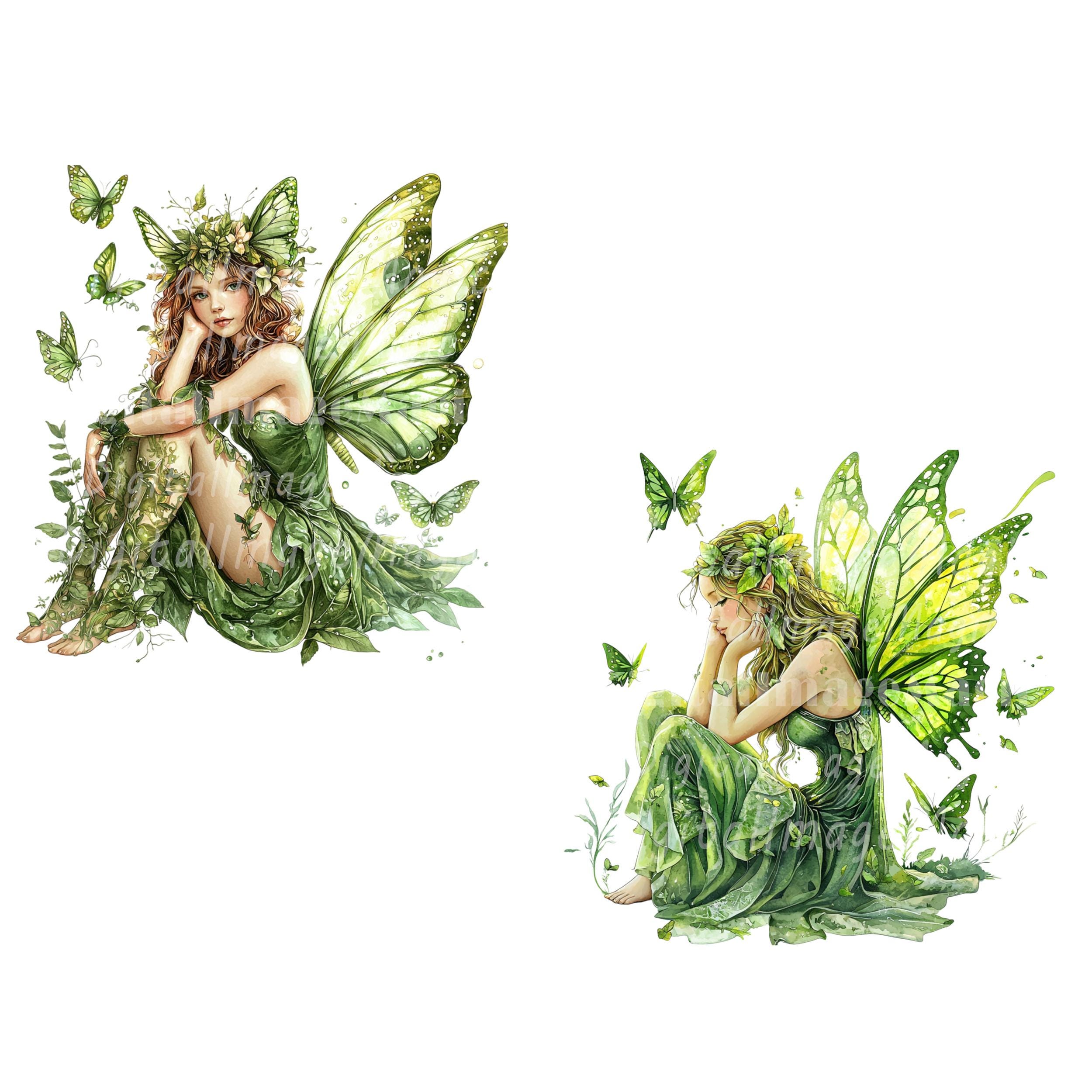 24 PNG Forest Fairy Clipart, Green Fairies Clipart, Printable ...