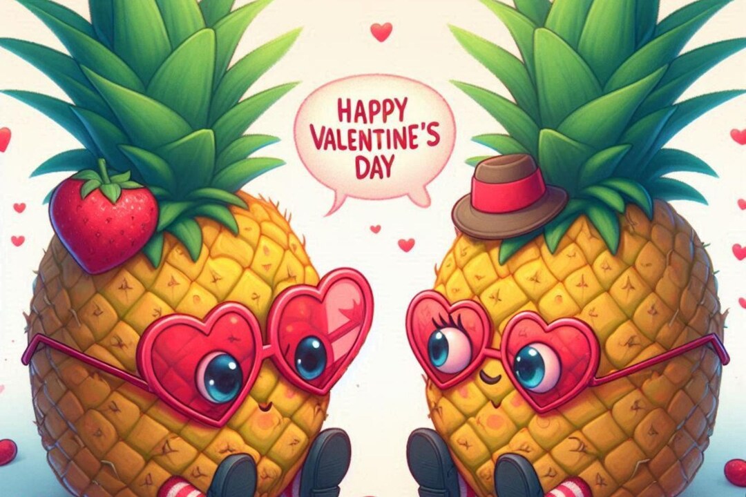 Pineapple Valentine's Day Card Funny Punny Love Card Sweetest Valentine ...