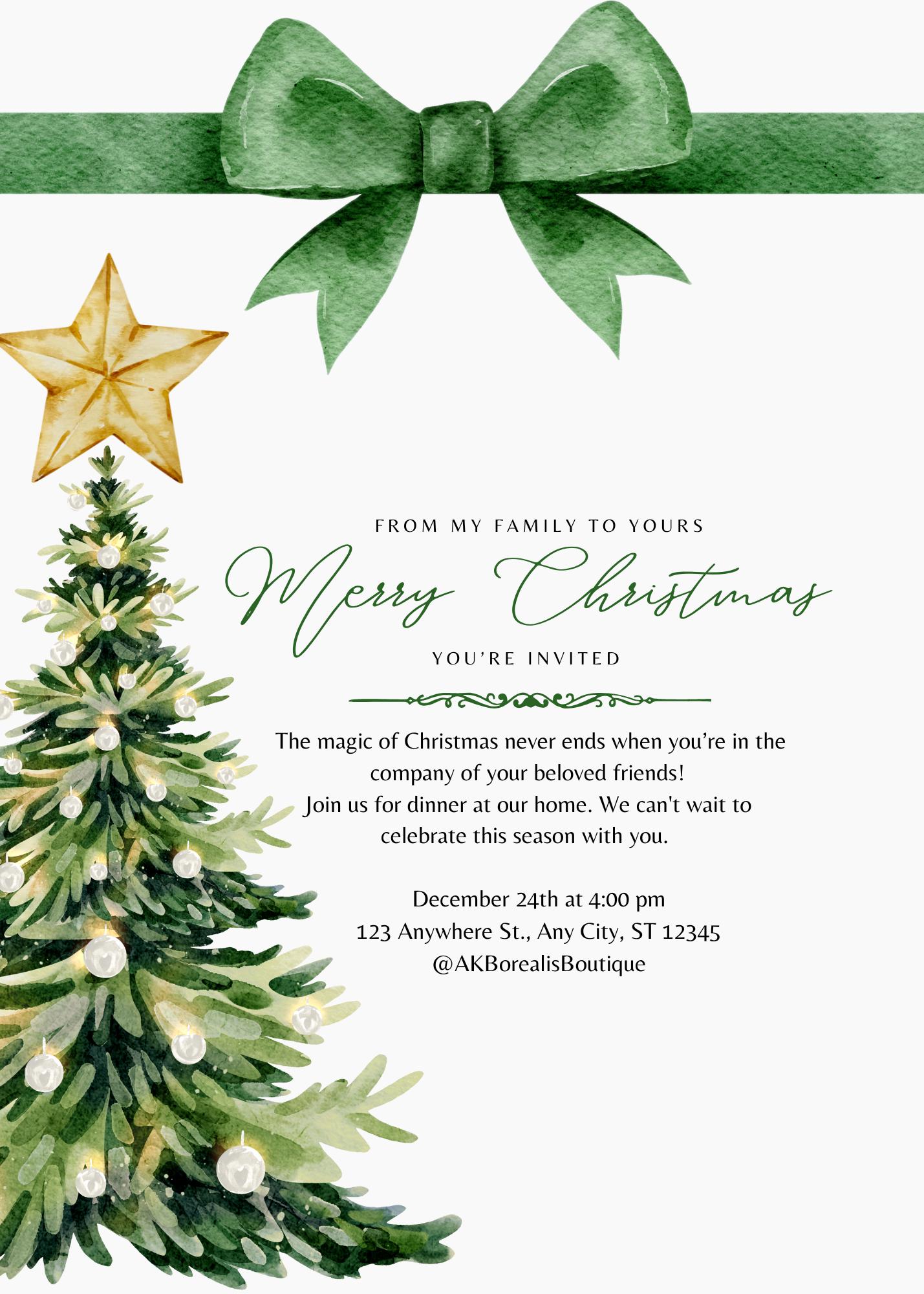 Editable Christmas Card | Instant Download | Holiday Card Template - Etsy