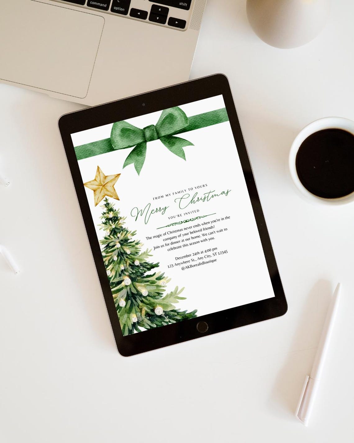 Editable Christmas Card | Instant Download | Holiday Card Template - Etsy