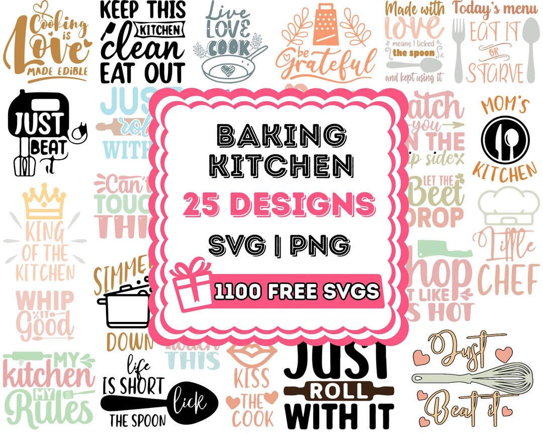 Kitchen Svg Bundle, Kitchen Monogram Svg, Baking Svg, Cooking Svg ...