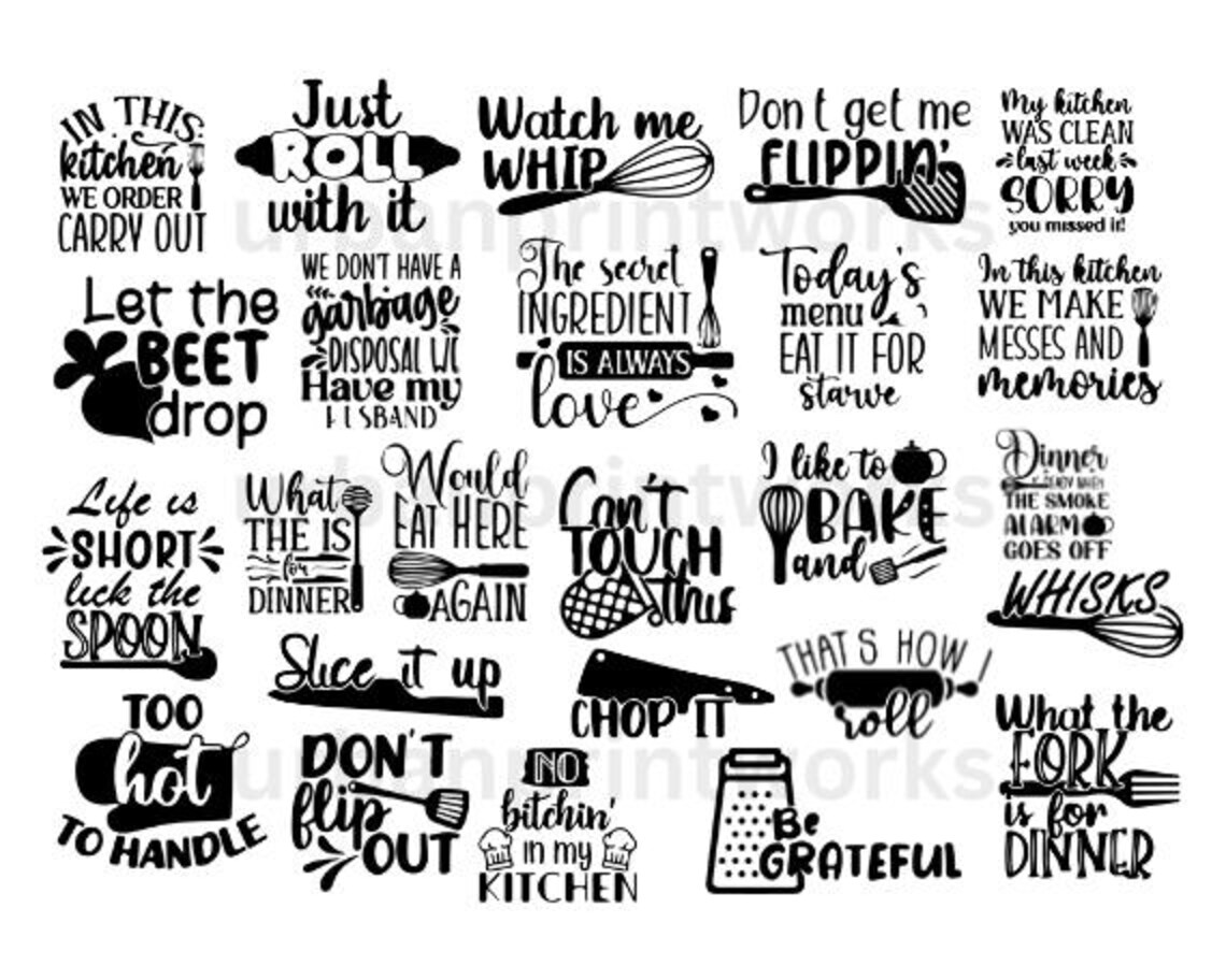 50 Kitchen Svg Bundle, Kitchen Monogram Svg, Baking Svg, Cooking Svg ...