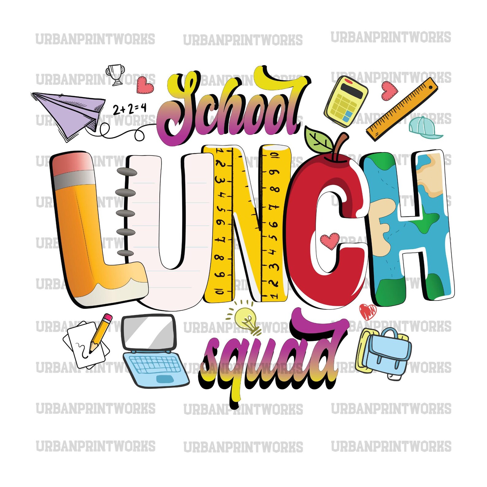 Lunch Lady Png Png Sublimation Design, School Lunch Squad Png, School ...