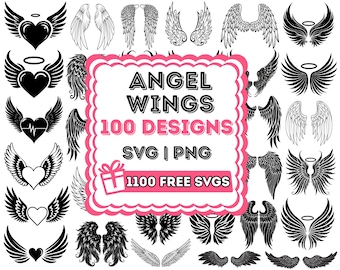 Angel Wings SVG Bundle, Angel Wings Clip Art, Wings Cut File for ...