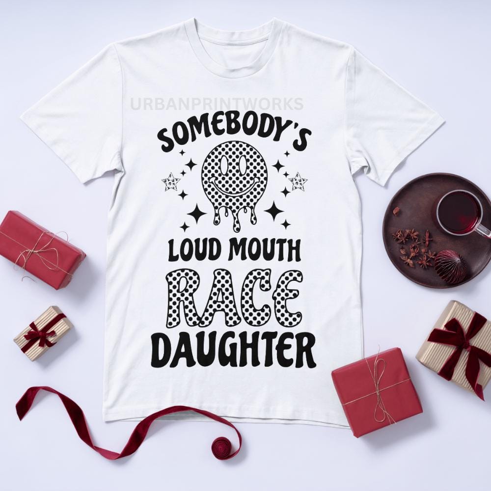 Somebodys Loud Mouth Race Daughter Svg, Wavy Letters Svg, Melting Smile ...