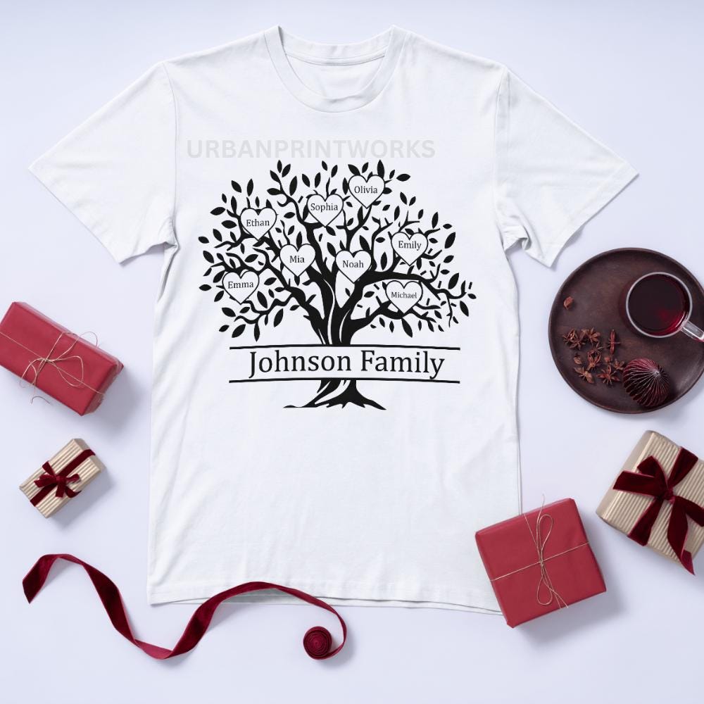 Custom Family Tree SVG PNG JPG, Family Clipart, Customised 2-15 Members ...