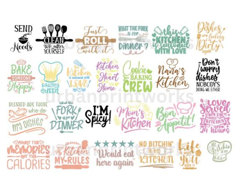 100 Kitchen Svg Bundle, Kitchen Monogram Svg, Baking Svg, Cooking Svg ...