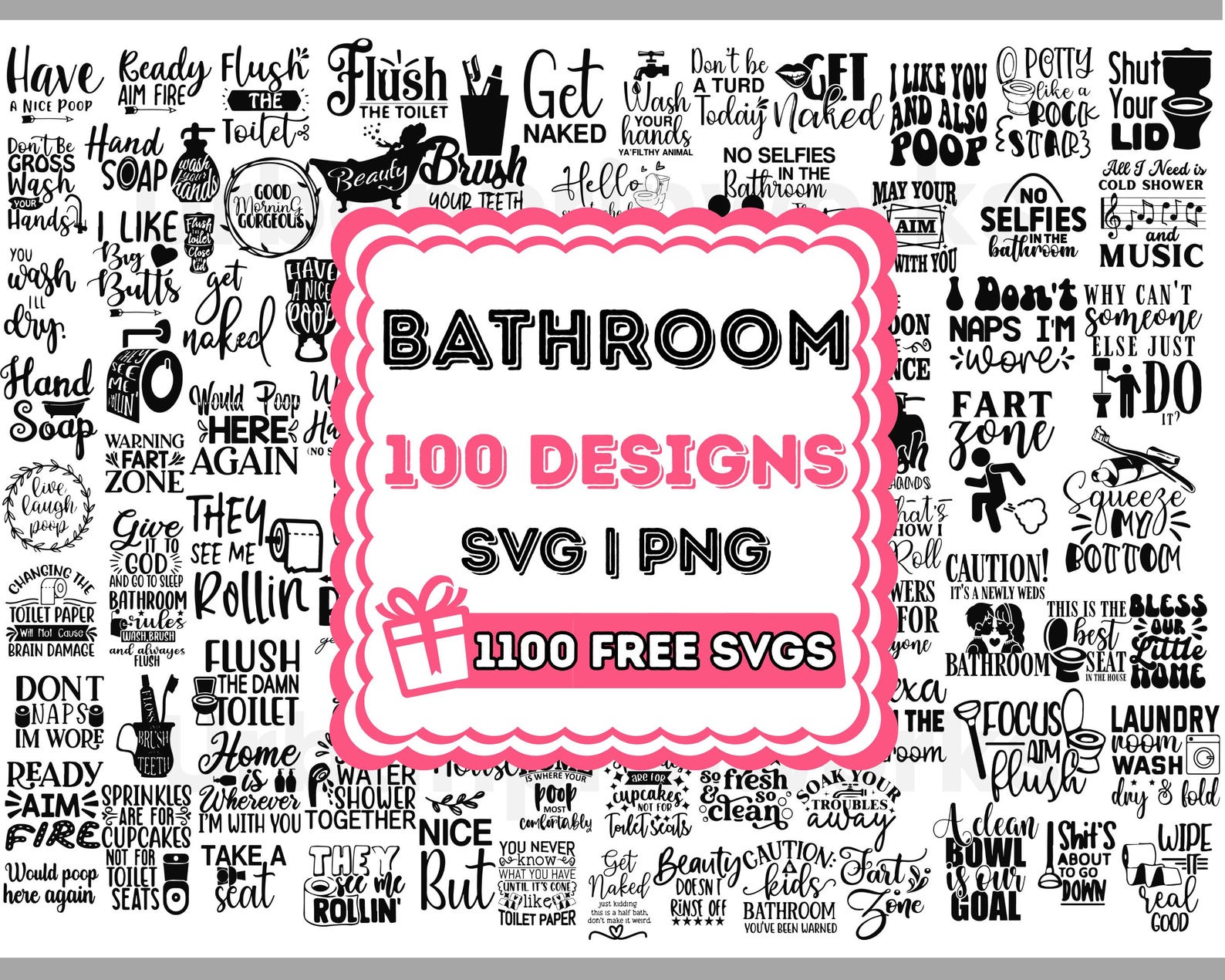 Bathroom Svg, Bathroom Svg Bundle, Bathroom Sign Svg, Washroom Svg ...