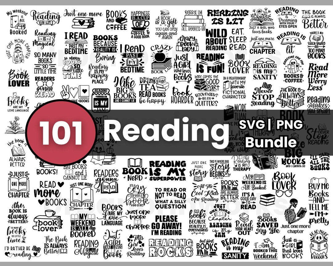 Reading Svg Bundle, Reading Books Svg, Book Lover Svg, Book Quotes Svg ...