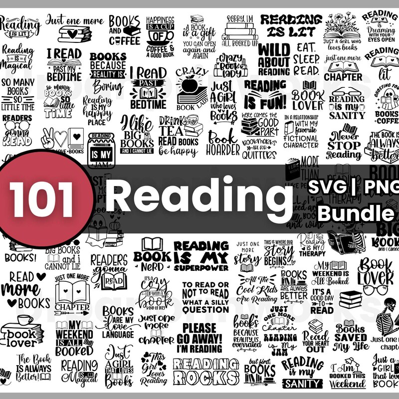 Reading Svg - Etsy