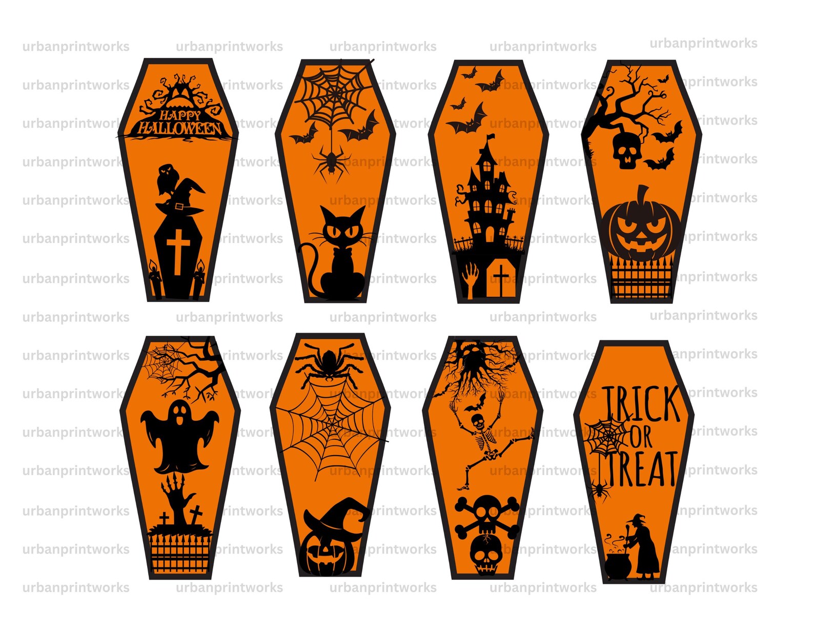 Halloween Coffins Svg Bundle, Halloween Laser Cut, Spooky House Coffin ...