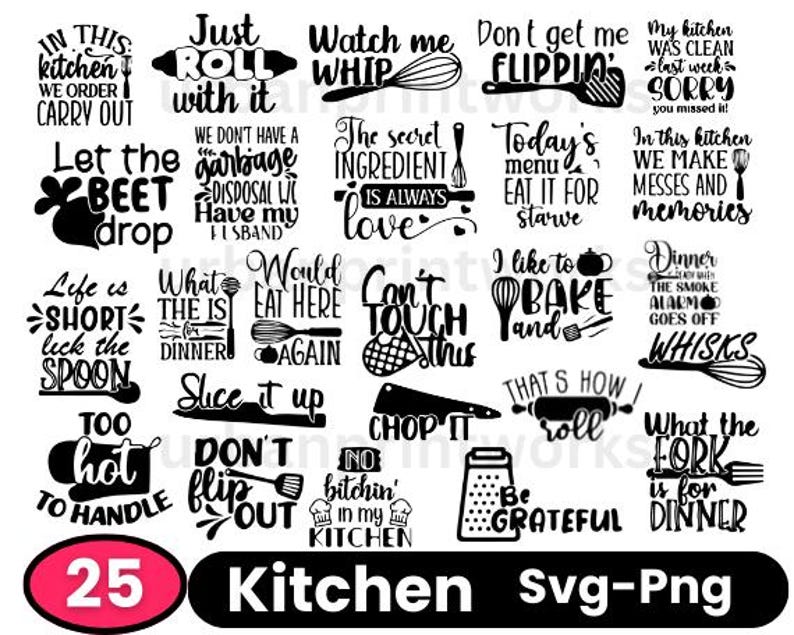 Kitchen Svg Bundle, Kitchen Monogram Svg, Baking Svg, Cooking Svg ...