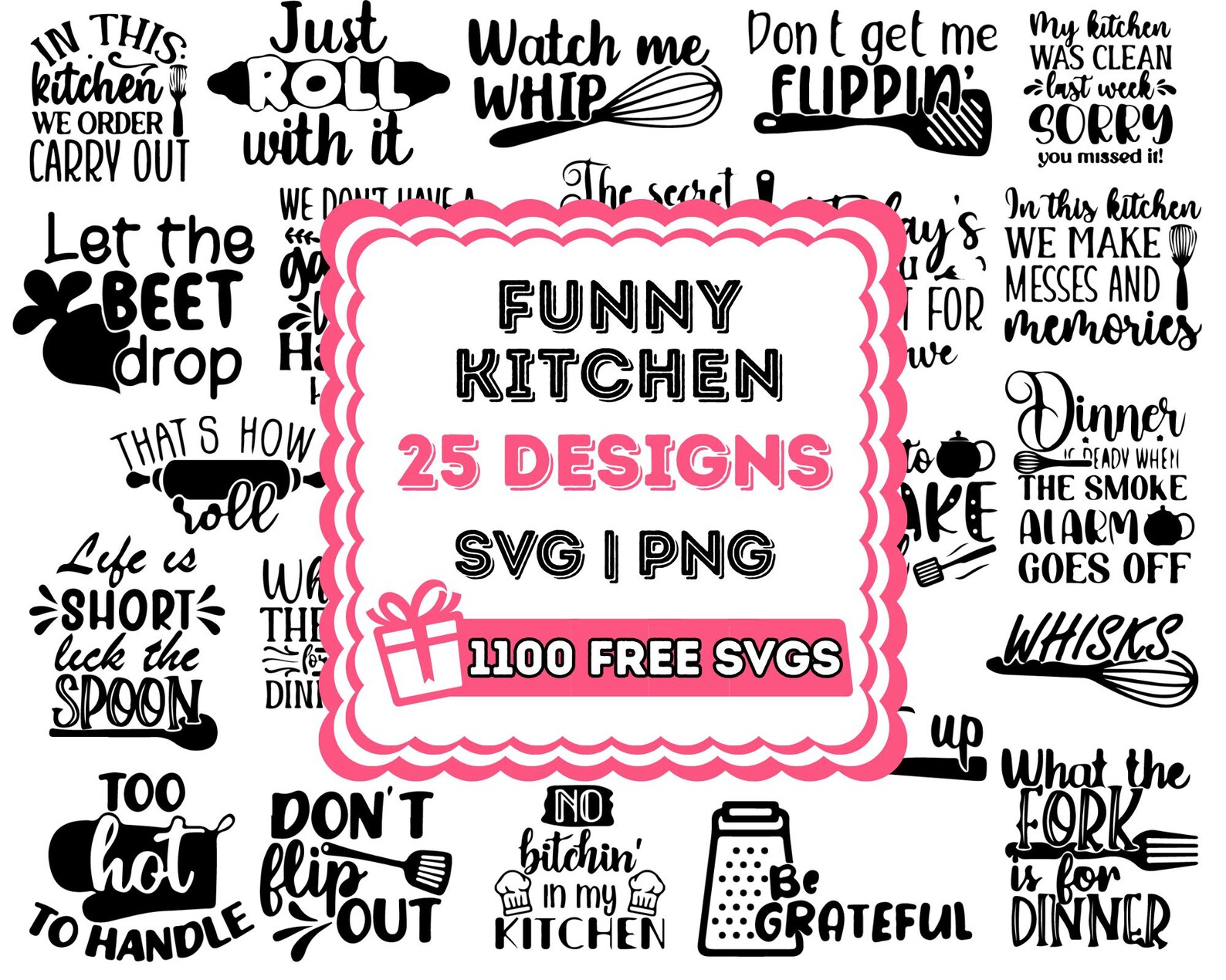 Kitchen Svg Bundle, Kitchen Monogram Svg, Baking Svg, Cooking Svg ...