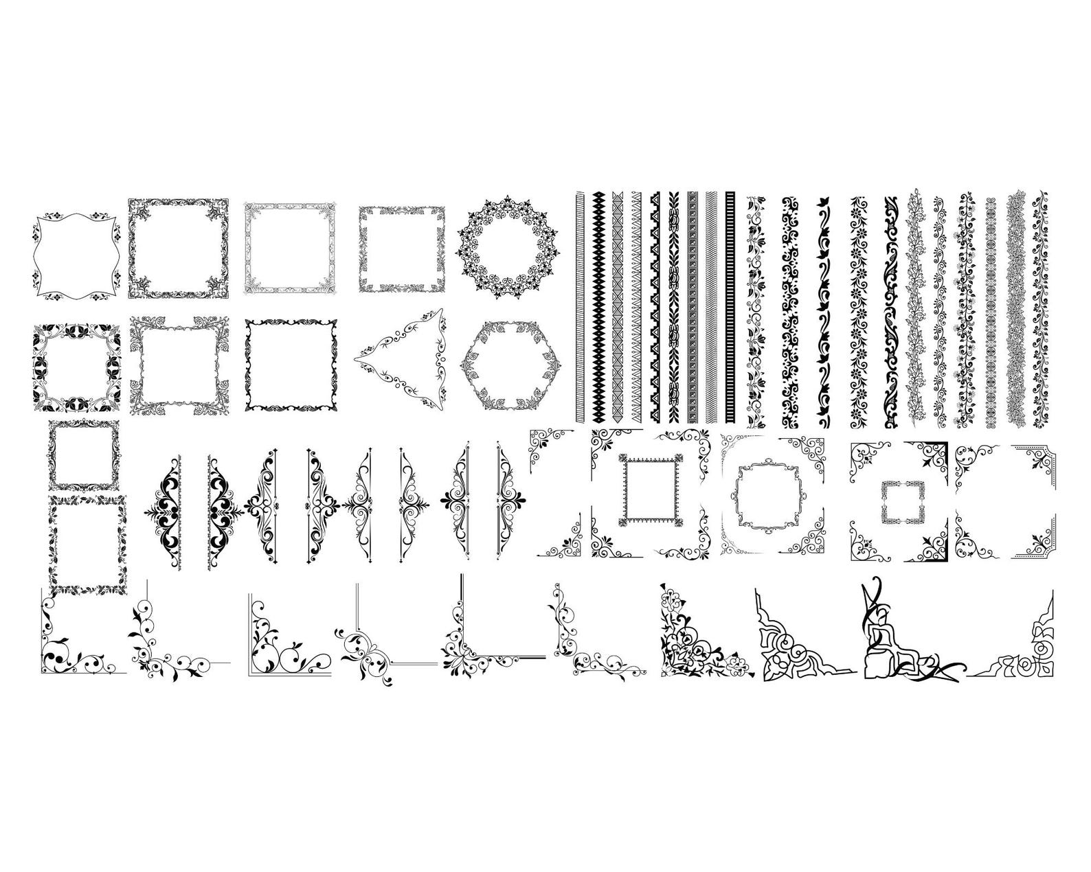 Decorative Elements SVG Bundle, Ornaments Svg, Dividers Borders Svg ...