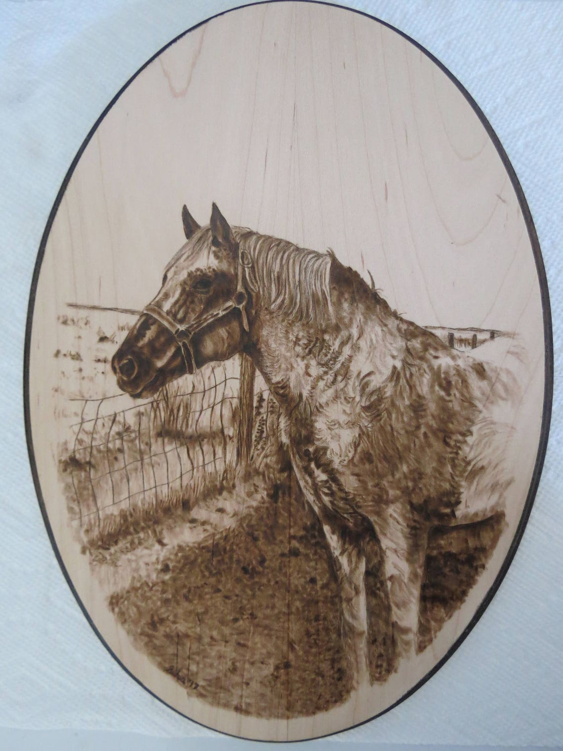 Pet Portrait Solid Maple Wood Burned Plaque Made to Order 8 X - Etsy
