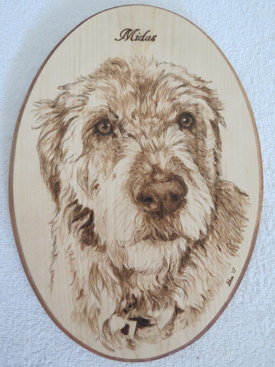 Pet Portrait Solid Maple Wood Burned Plaque Made to Order 8 X - Etsy