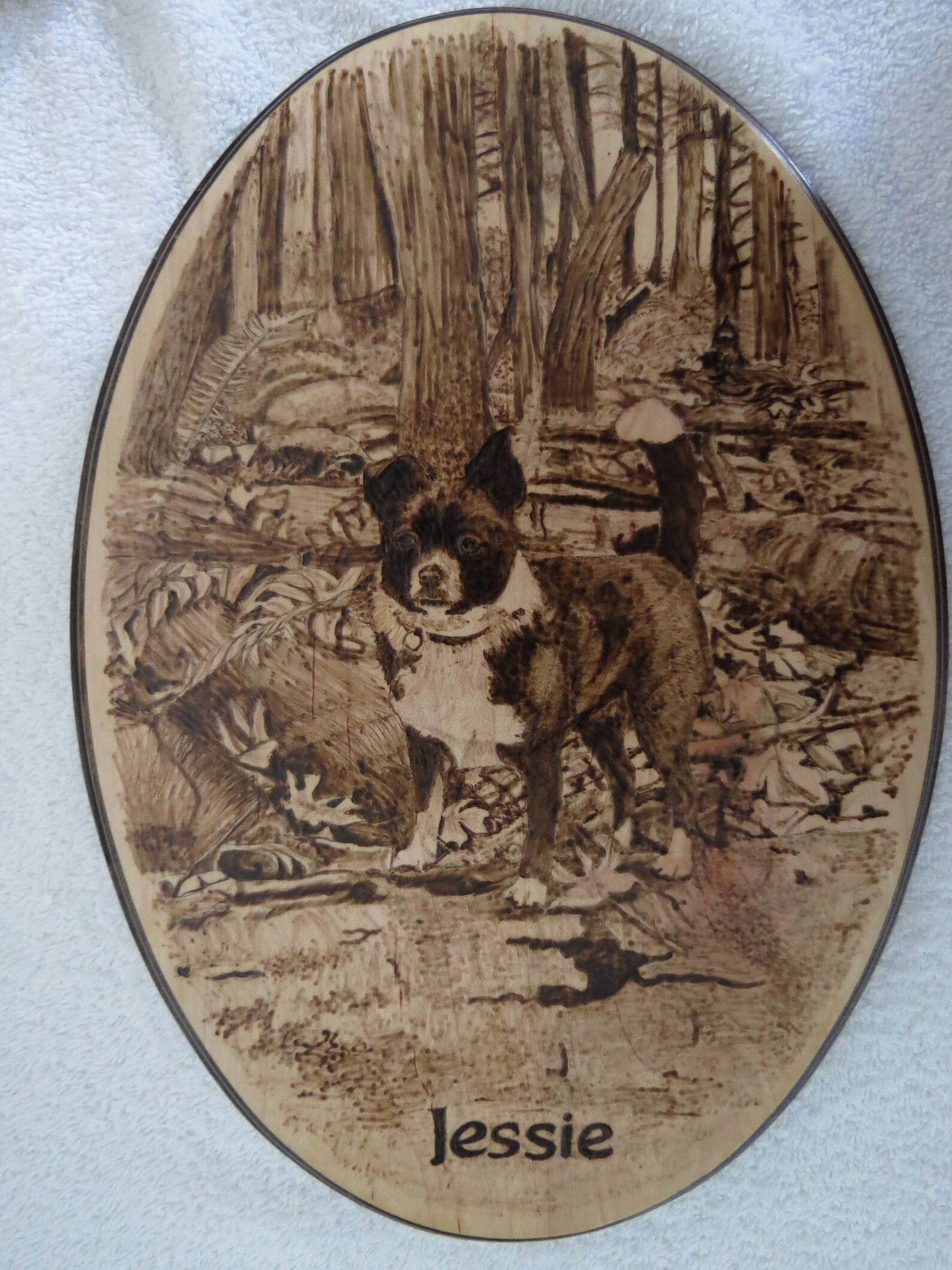 Pet Portrait Solid Maple Wood Burned Plaque Made to Order 8 X - Etsy