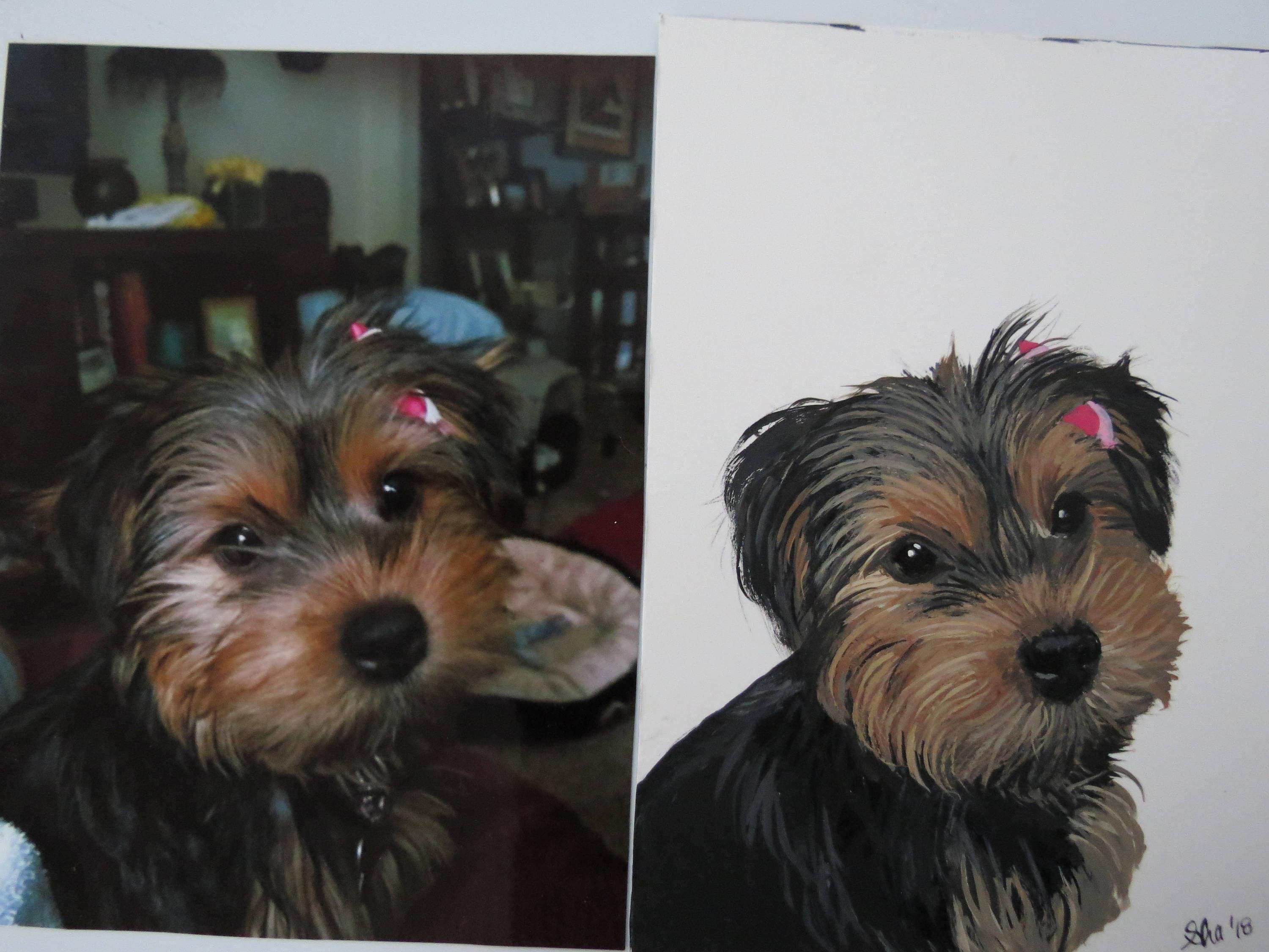 Pet Portrait on Aluminum Paper Made to Order From Photo 5 X 7 Inch ...