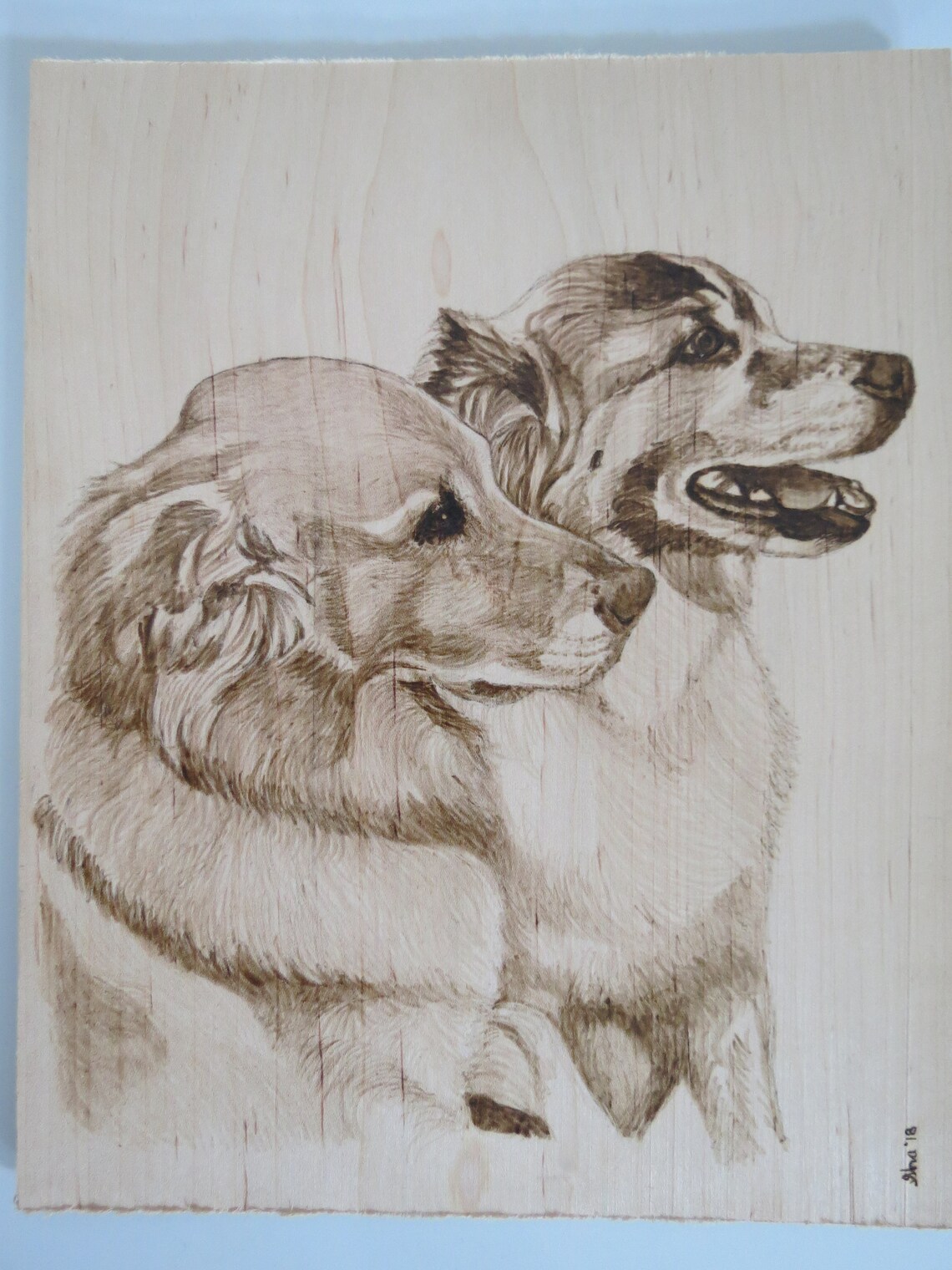 People Portrait Pyrography Wood Burn Art Wall Plaque 5 X 7 Inches Made ...