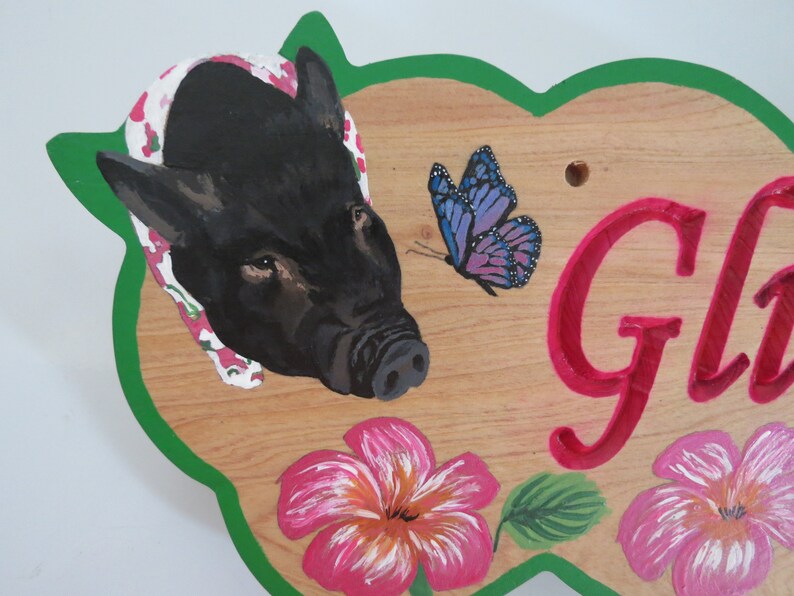 Pet Pig Portrait Hand Crafted Personalized Solid Wood Signs - Etsy