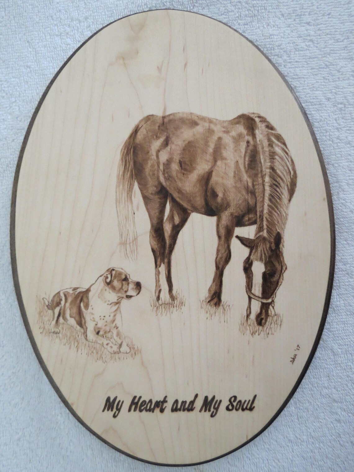 Pet Portrait Solid Maple Wood Burned Plaque Made to Order 8 X - Etsy