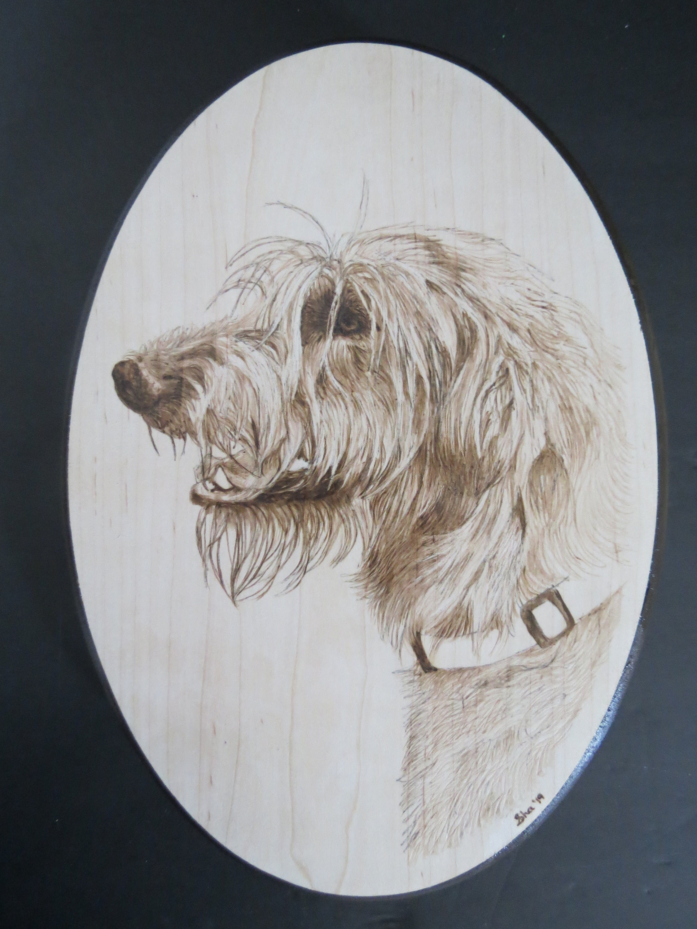 Pyrography Portrait Original Wood Burn solid maple panel Made | Etsy