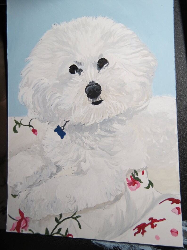 Pet Portrait on Aluminum Paper Made to Order From Photo 5 X 7 Inch ...