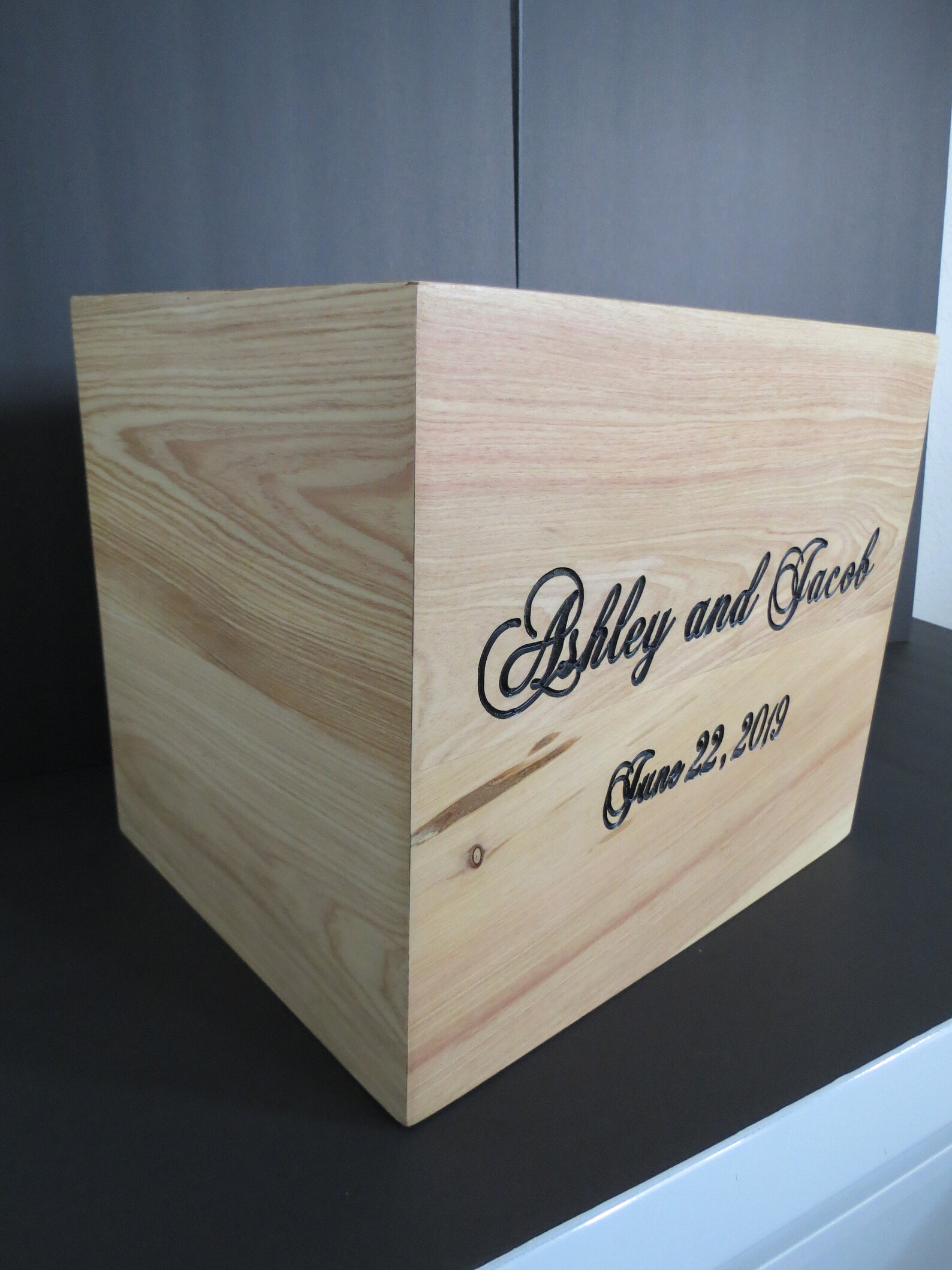 Personilized Portrait Engraved Wedding Gift Card Box 14x11x11.75" Made ...