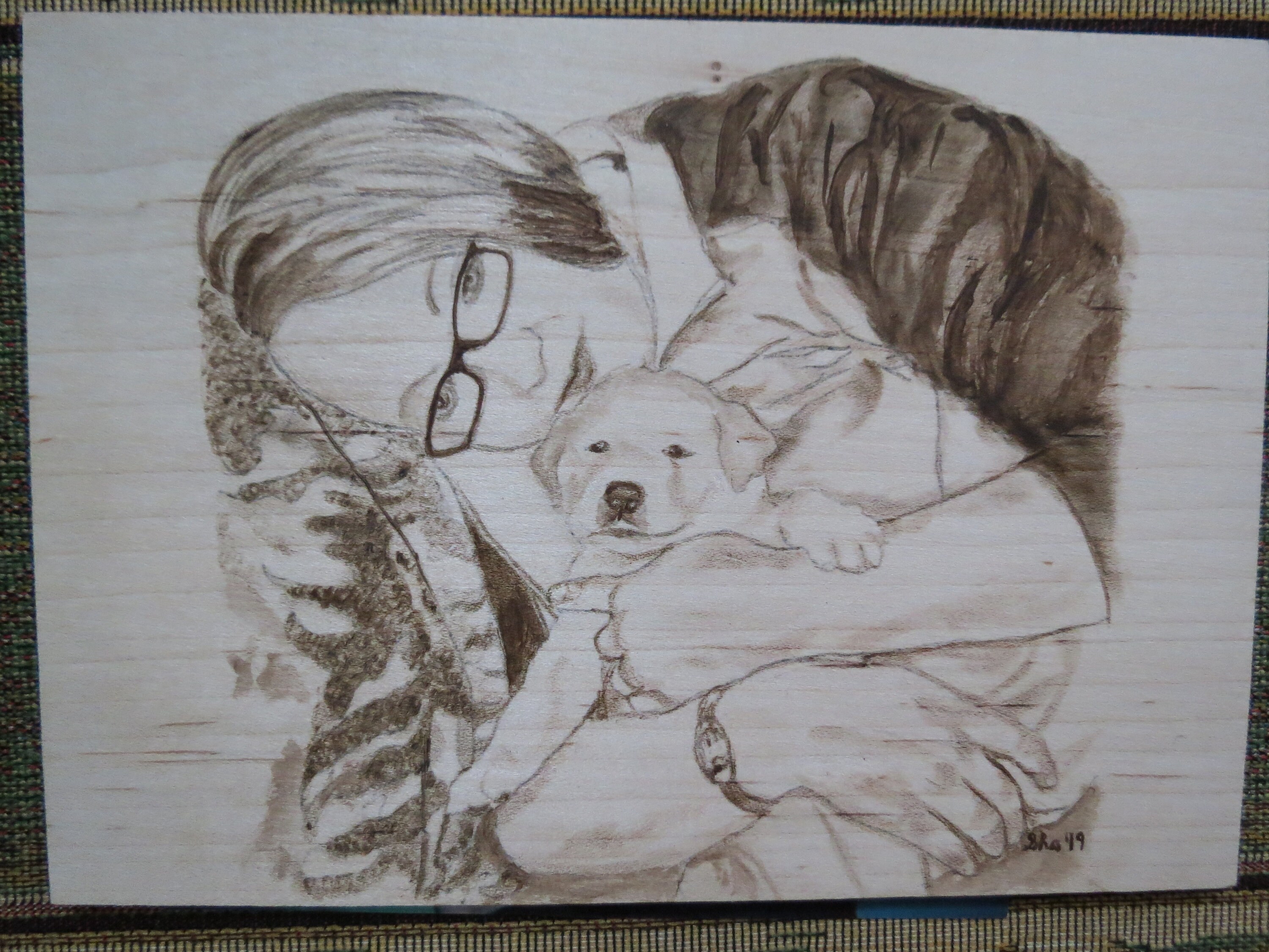 People Portrait Pyrography Wood Burn Art Wall Plaque 5 X 7 Inches Made ...