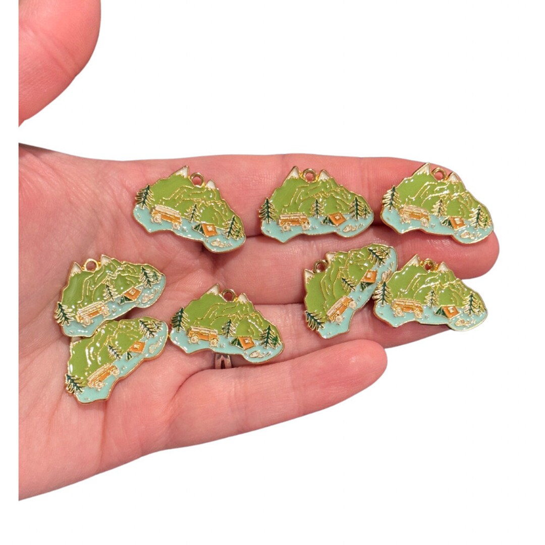 6pcs Mountain Camping Lake Charms - Etsy