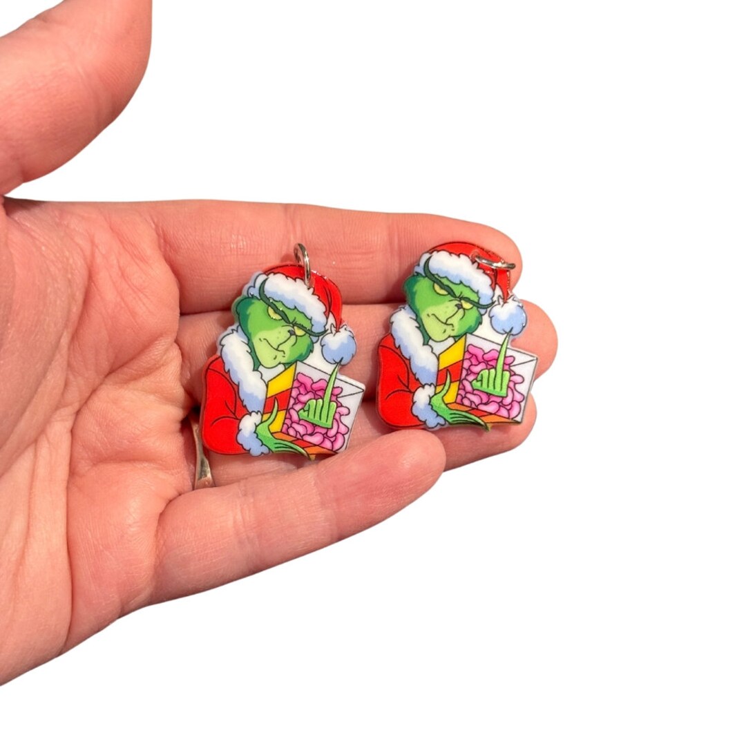 2pcs Grinch Middle Finger Present Charms - Etsy